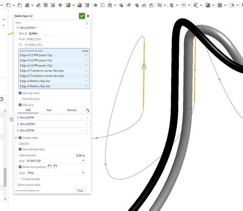 Custom Feature Cable Wire Routing Page Onshape