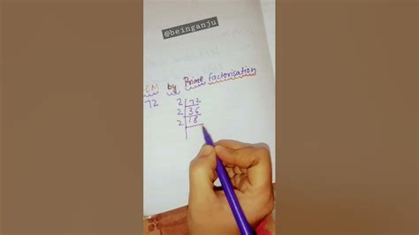 Find Lcm By Prime Factorisation Method Shorts Maths Anju Being Anju 😊☺️ Ytshorts Ankit