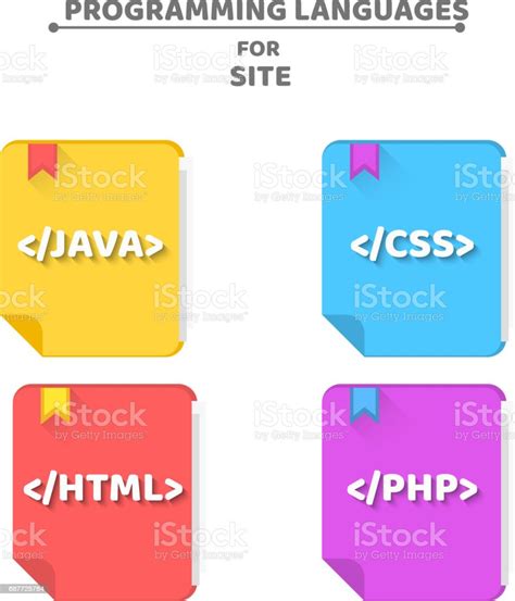 multicolored books on programming languages the falling shadow java php