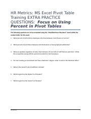 Extra Pivot Table Training Using Percent In Pivot Tables ANS Docx HR Metrics MS Excel Pivot