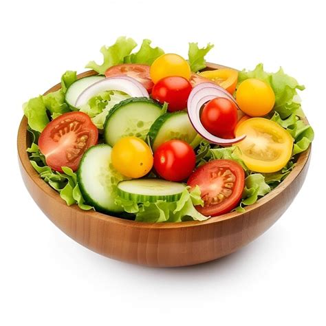 Premium Photo Beautiful Healthy Green Salad Bowl Isolated On White