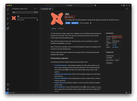 Install The Dbt Vs Code Extension Dbt Developer Hub