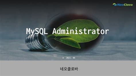 MySQL Administrator 2021 네오클로바 PPT