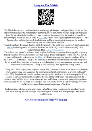 Essay On The Matrix PDF