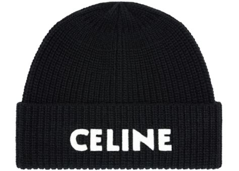 Celine Embroidered Knit Wool Beanie Black Fw21 Us