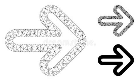 Right Arrow Vector Mesh Wire Frame Model And Triangle Mosaic Icon Stock Vector Illustration Of