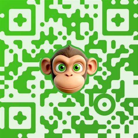 3d 원숭이 침팬지 얼굴 Qr 코드 디자인 만들기