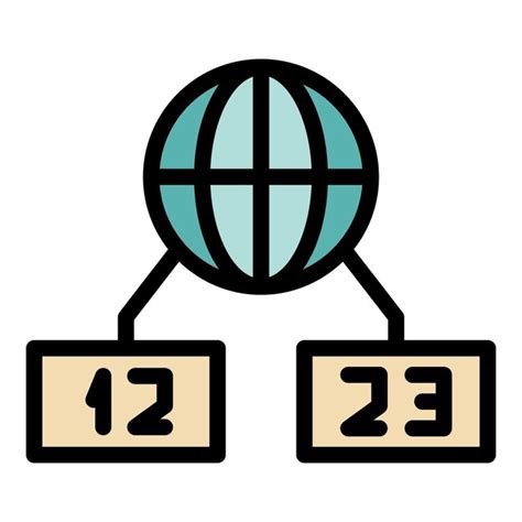 Premium Vector Global Time Icon Outline Vector World Zone Map Clock
