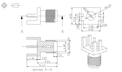 Sma Connector Sma Female Socket End Launch Pcb Clip Edge Mount Rf Coaxial Connector For Si5351a
