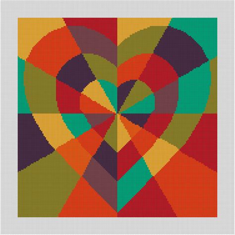 Inlaid Heart Geometric Needlepoint Kit Needlepoint Kits And Canvas