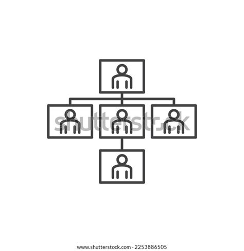 Hierarchy Structure Vector Icon Outline Sign Stock Vector Royalty Free 2253886505 Shutterstock