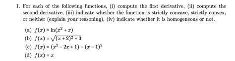 Solved 1 For Each Of The Following Functions I Compute
