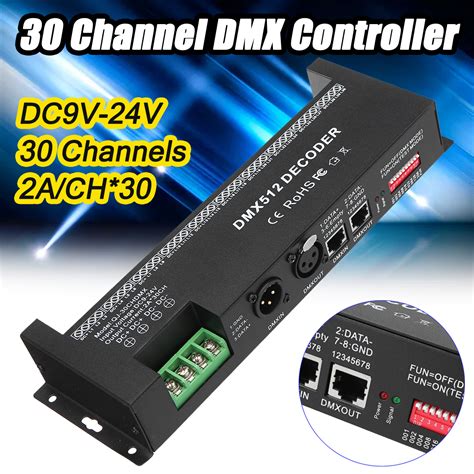 New DMX Channels LED Decoder Controller For RGB Tape Strip Light Dimmer Driver DC V