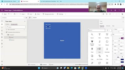Powerapps Canvasapps Button With Icon Youtube