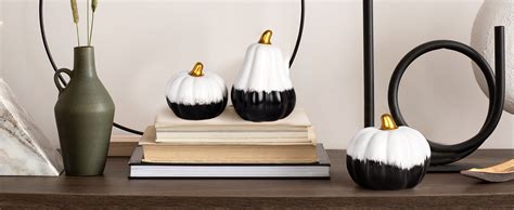 Aels Modern Ceramic Pumpkins Fall Decor Indoor Set Of 3