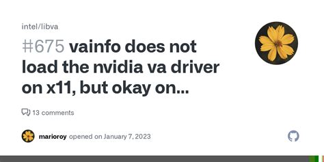 vainfo does not load the nvidia va driver on x11 but okay on wayland