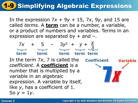 Simplifying Algebraic Expressions Ppt Download