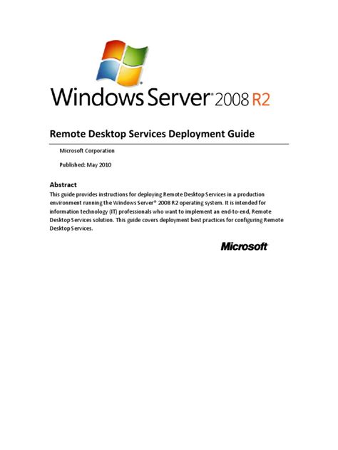 Remote Desktop Services Deployment Guide Pdf Remote Desktop Services Server Computing