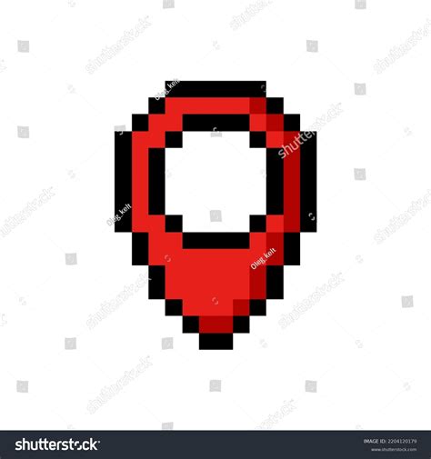 red map pin pixel geolocation icon stock vector royalty free