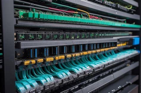 Premium Photo Fiber Optical Network Infrastructure Cables And Servers