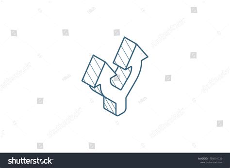 Junction Separation Two Paths Ways Isometric Stock Vector Royalty Free 1758101729 Shutterstock