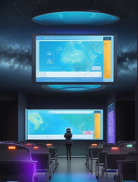 Premium Photo Futuristic Classroom Immersion Virtual Reality Education