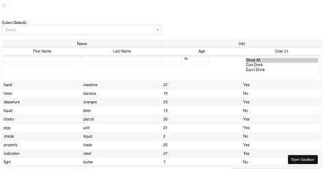 React Table Custom Filtering Multiple Values Filter Codesandbox