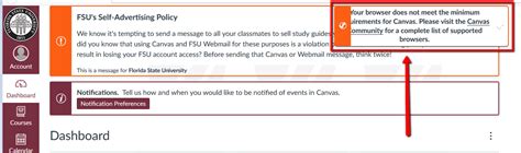 Why Am I Getting An Unsupported Browser Message In Canvas Fsu