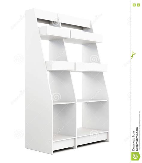 有在白色背景隔绝的架子的展览架 3d Rende 库存例证 插画 包括有 设计 商业 例证 出售 72557143