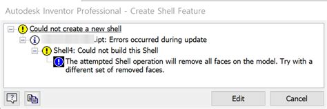 Could Not Create A New Shell Message Shown In Inventor