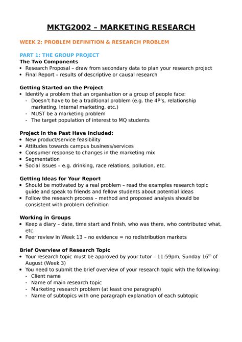 1 Problem Definition And Research Problem Mktg2002 Marketing