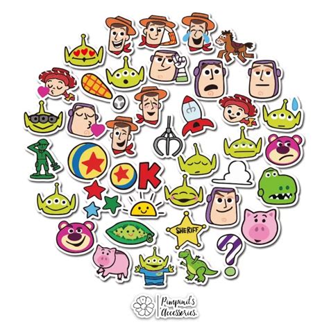 ʕ •ᴥ•ʔ พร้อมส่ง สติ๊กเกอร์กันน้ำขนาดเล็กลายตัวละครทอยสตอรี่ Toy Story Small Waterproof