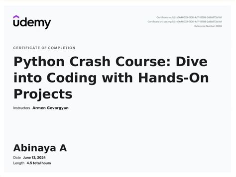 Python Programming Udemy Handsonlearning Abinaya Anandan