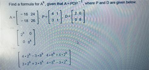 solved ook find a formula for ak given that a pdp 1