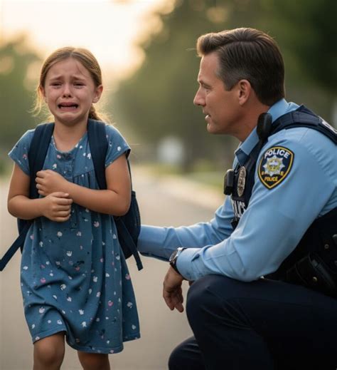 Das Kleine Mädchen Rannte Weinend Zu Den Polizisten Und Bat Um Hilfe