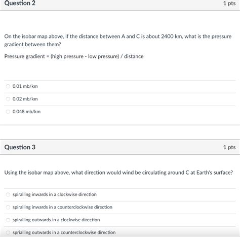 Solved The Isobar Map Above Will Be Used To Answer Questions