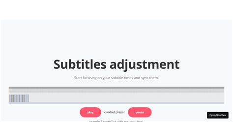 React Subtitle Editor Examples Codesandbox
