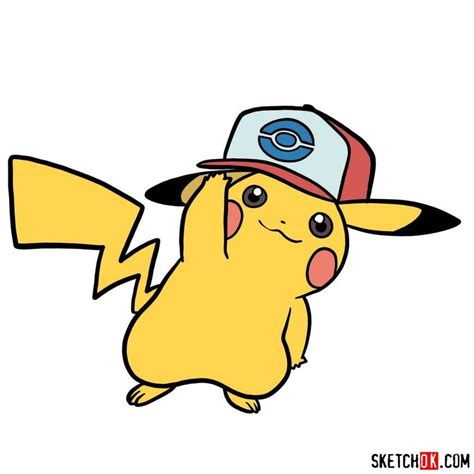 How To Draw Pikachu With A Hat Step By Step