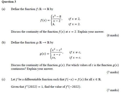 Solved A Define The Function Fr→r By Fx X−2x3−84 If