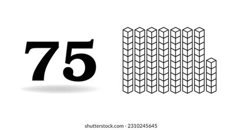 Blue Unit Cube Counting Number Black Stock Vector Royalty Free