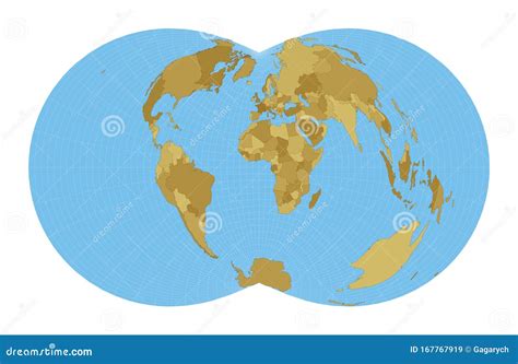 World Map Rectangular War Office Polyconic Stock Vector Illustration Of Border Graphic
