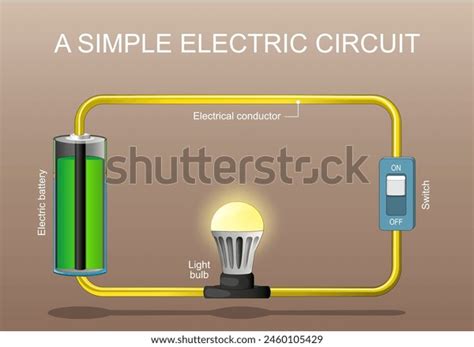 Components Simple Electric Circuit Switch Light Stock Vector Royalty Free