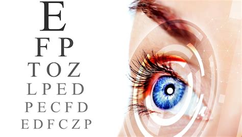 Premium Photo Woman Looking To The Visual Acuity Test Chart The Concept Of Visual Optical
