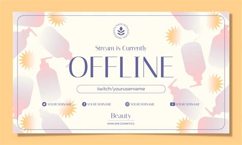 뷰티 컨셉 트위치 배너 템플릿 무료 벡터