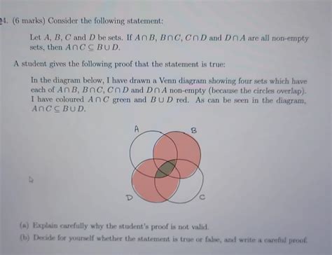 Solved 4 6 Marks Consider The Following Statement Let
