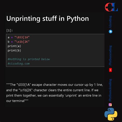 Unprinting Stuff In Python Python Coding