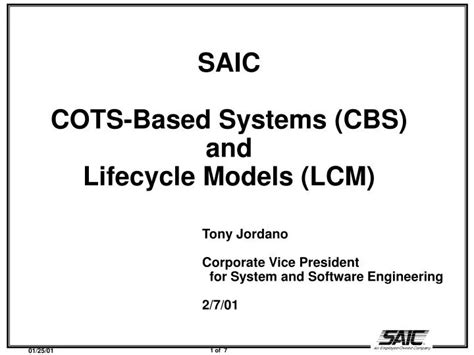Ppt Saic Cots Based Systems Cbs And Lifecycle Models Lcm