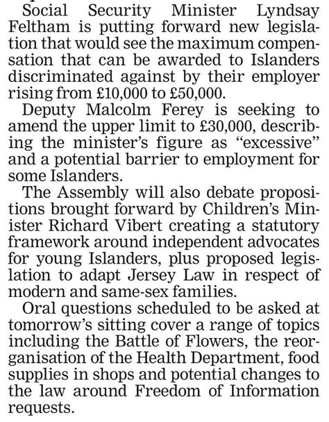 In This Weeks States Sitting … Malcolm Ferey