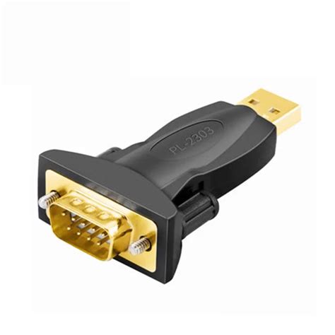 USB To DB9 Serial Adapter Gold Plated Male To Male Female RS232 FTDI PL2303 Converter Plug