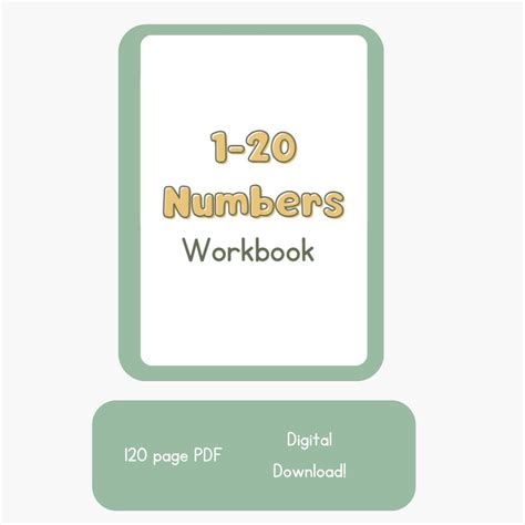 Numbers 1 20 Workbook Etsy